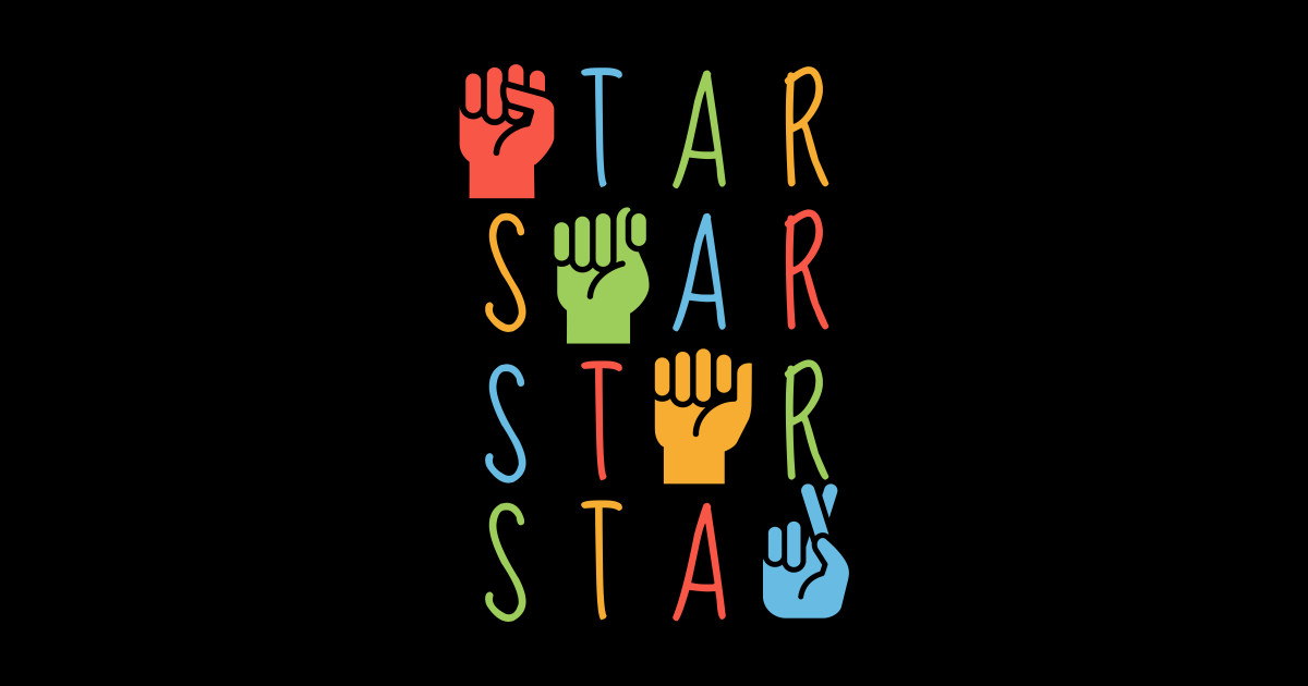 ASL Star- American Sign Language - Sign Language - Sticker | TeePublic