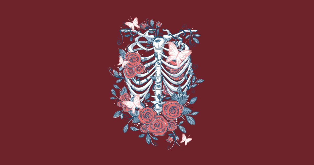 Roses rib cage - Tattoo - T-Shirt | TeePublic