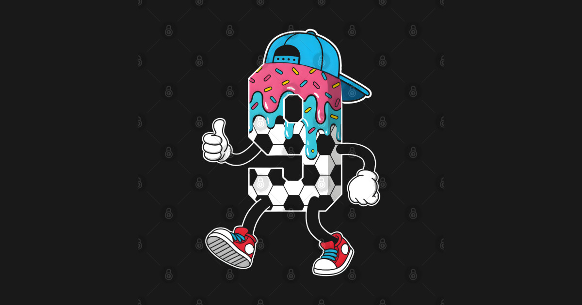 Soccer 9 Ice Cream Drip Youth 9th 9 - 9 Year Old - T-Shirt | TeePublic
