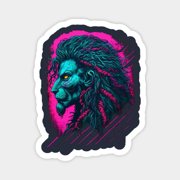Synthwave Lion King - Lion - Magnet | TeePublic
