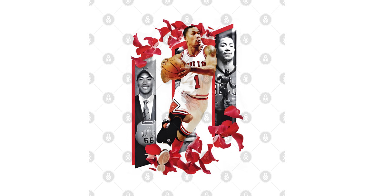 Derrick Rose Chicago Rose - Derrick Rose - T-Shirt | TeePublic