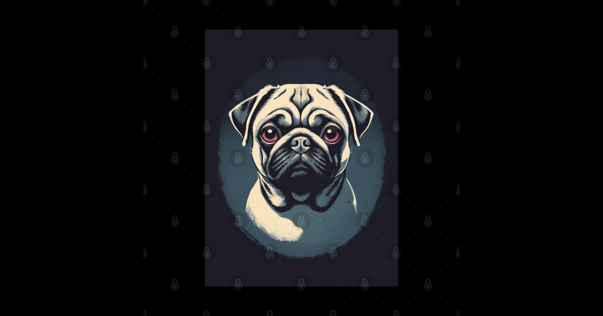 Pug Dog 3 - Japanese Old Vintage - Pug Vintage - Posters and Art Prints ...