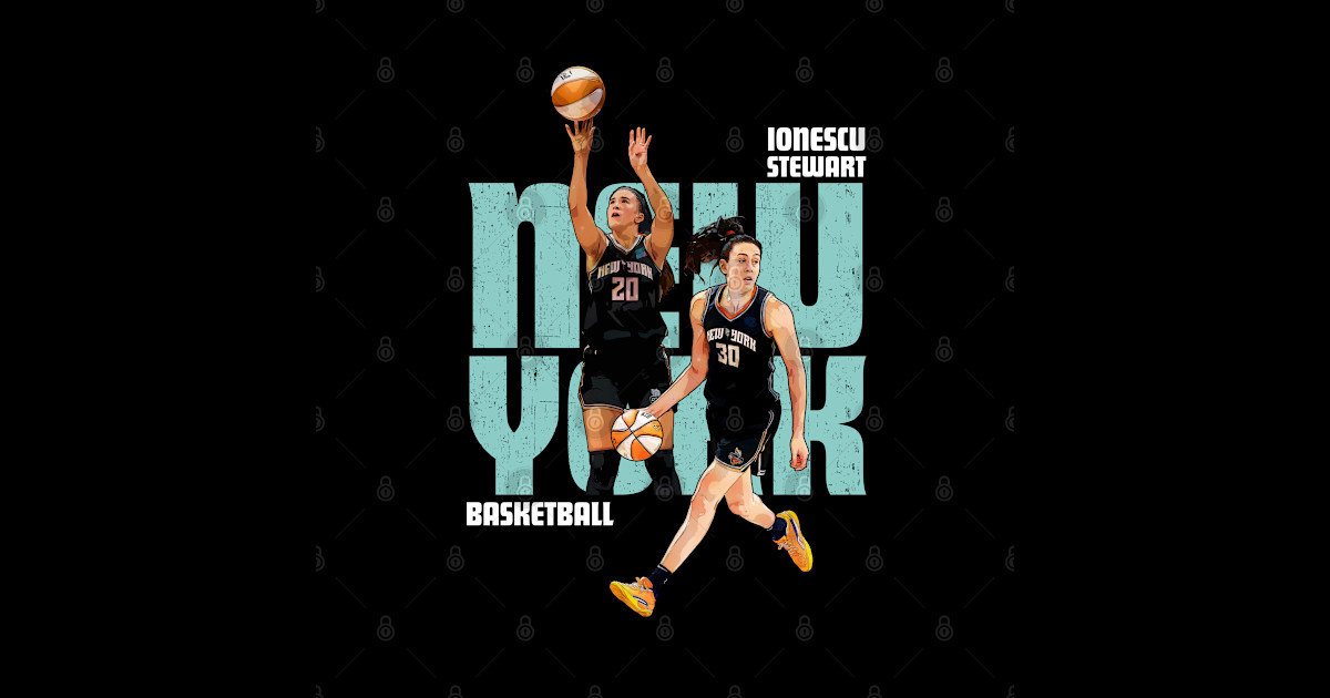 New York City Sabrina Ionescu Breanna Stewart Cartoon Women Basketball ...