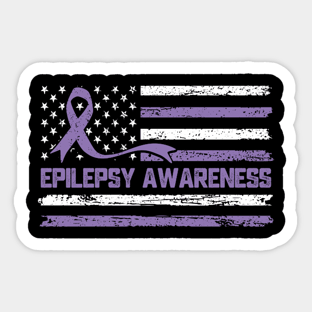 Epilepsy Awareness Month American Flag Ribbon - Epilepsy Awareness ...