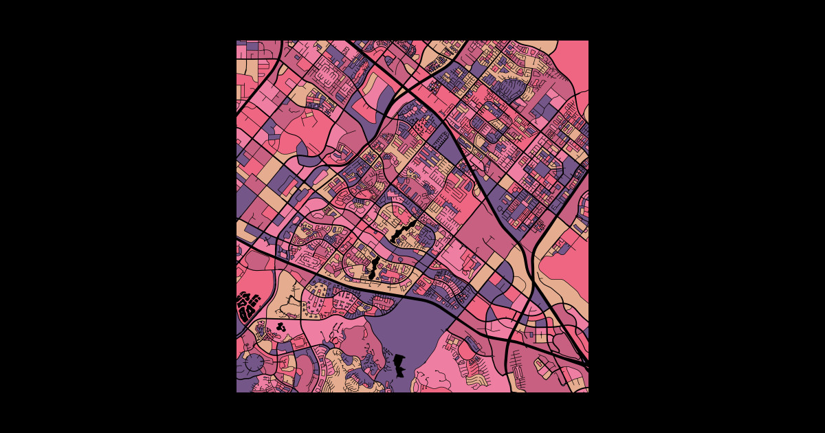 Irvine Map Pattern in Purple & Pink - Irvine Map - Sticker | TeePublic