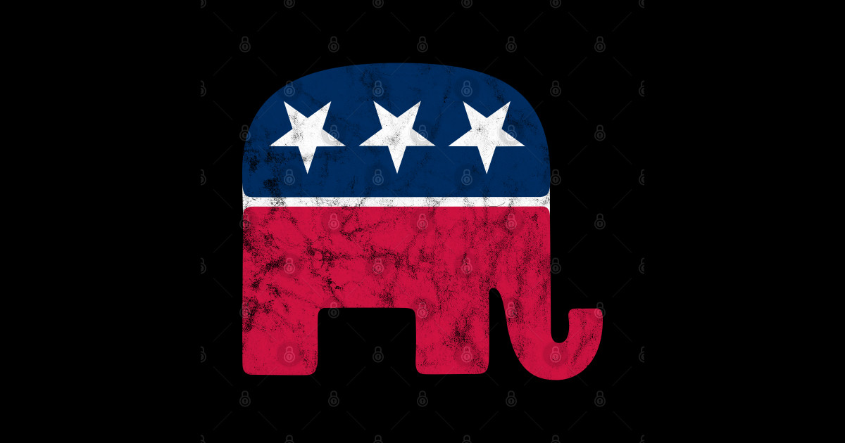 Vintage Republican Elephant Logo - Republican - Sticker | TeePublic