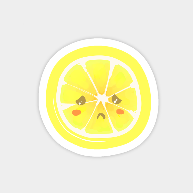 Sad Lemon - Fruit - Sticker | TeePublic