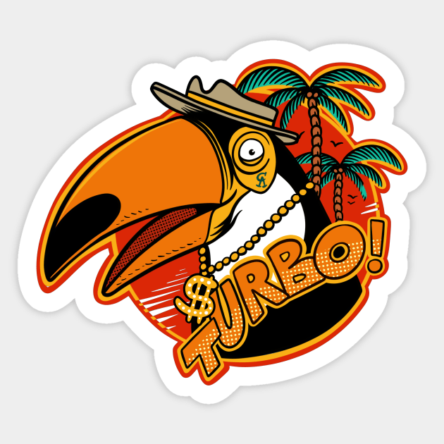 Toucan Turbo (front print) - Toucan - Sticker | TeePublic