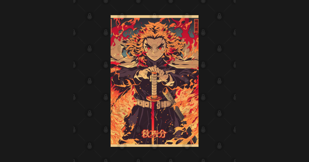 Kyojuro Rengoku Battle Pose - Demon Slayer Kimetsu No Yaiba - T-Shirt ...