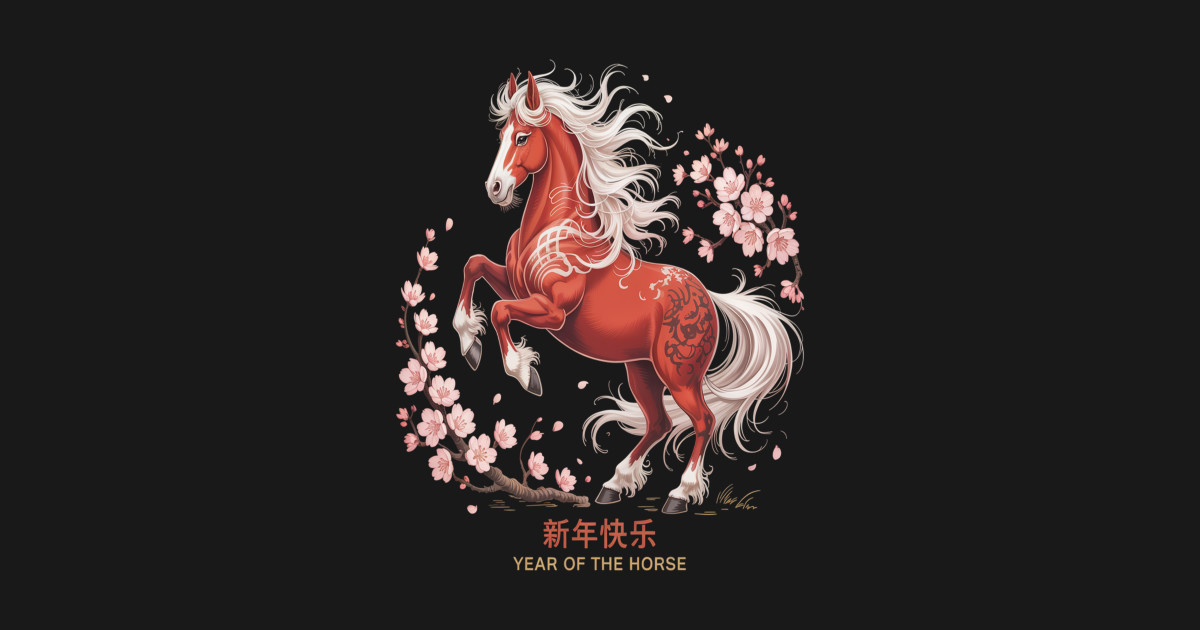 Chinese New Year Red Horse Zodiac Lunar New Year of Horse - Chinese New ...