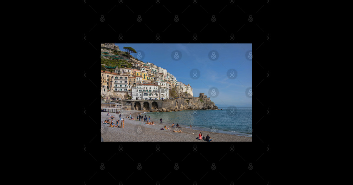 Italy. Amalfi Coast. Amalfi. View with Coastline. - Amalfi Coast ...