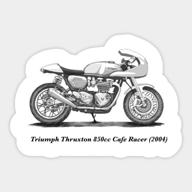 Drawing of Retro Classic Motorcycle Triumph Thruxton 850cc - Triumph ...
