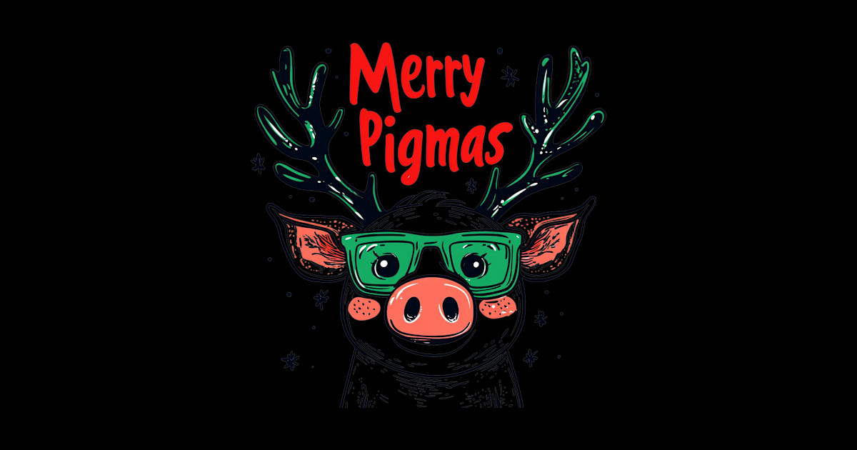 Piggy Christmas - Pig - Posters and Art Prints | TeePublic