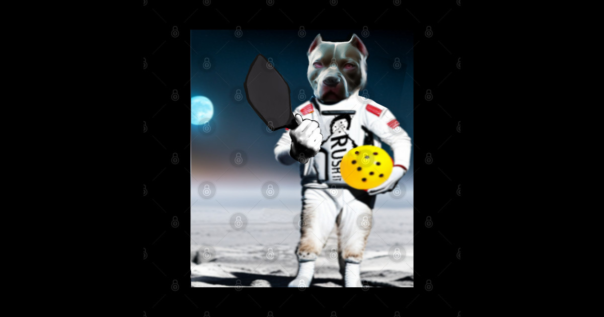 Pickleball space bully dog - Pickleball - Sticker | TeePublic