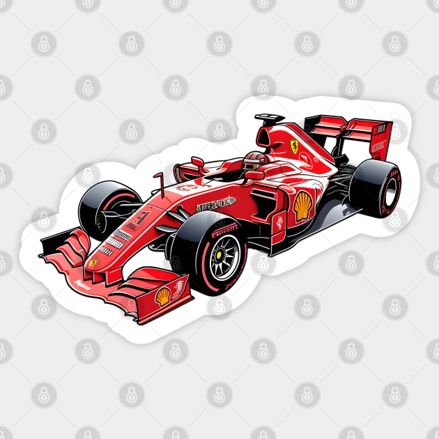 Red Formula 1 Car - Ferrari - Sticker | TeePublic