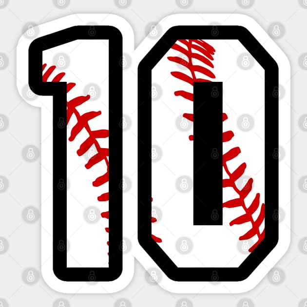 Baseball Number 10 #10 Baseball Shirt Jersey Favorite Player Biggest ...