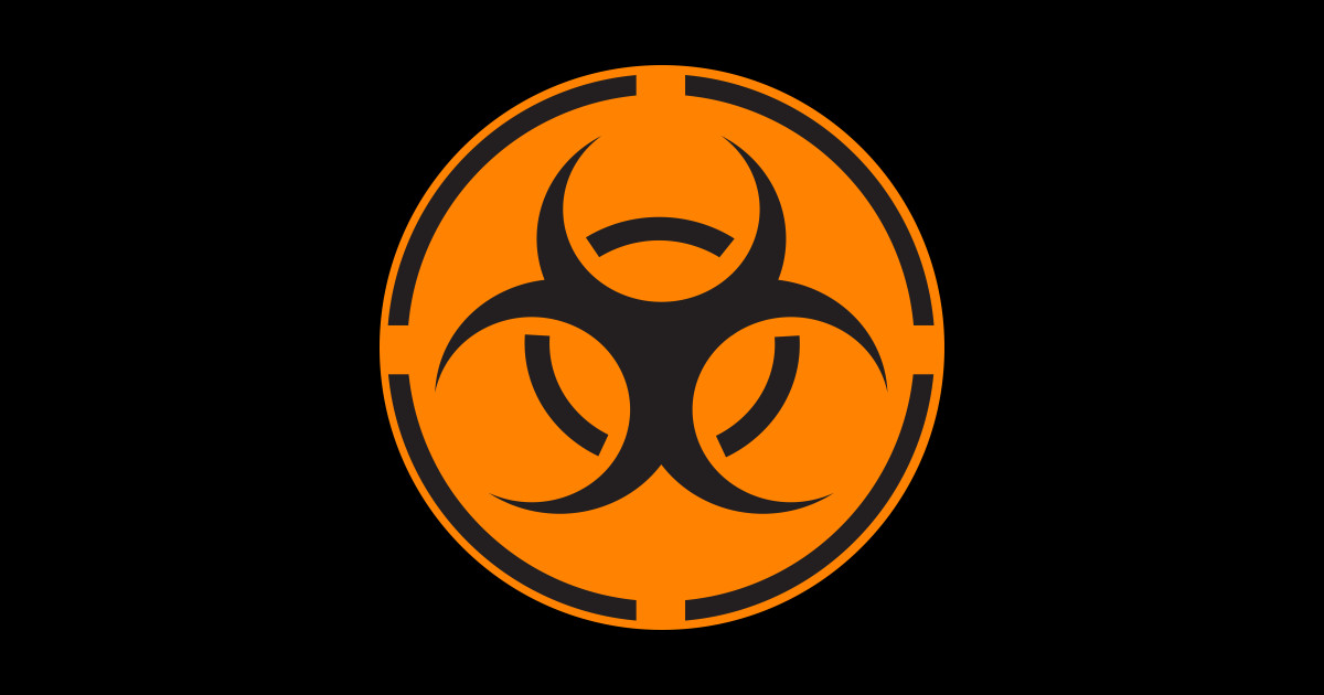 Orange biohazard label - Biohazard Symbol - Magnet | TeePublic