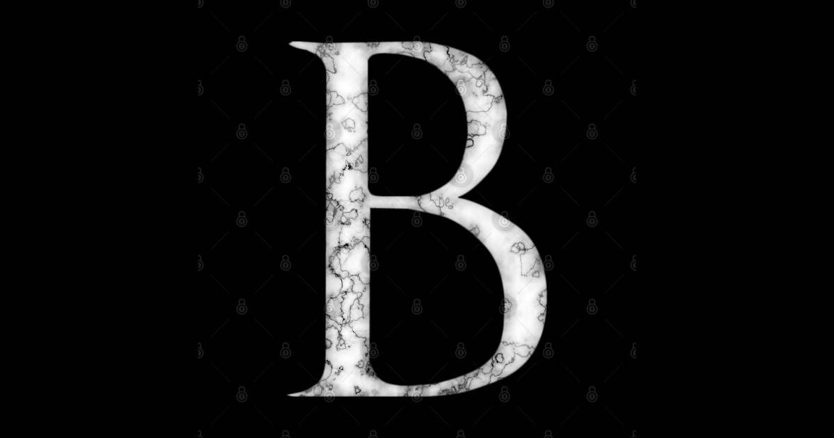 B in Roman White Marble Latin Alphabet Letter Sticker - Alphabet ...