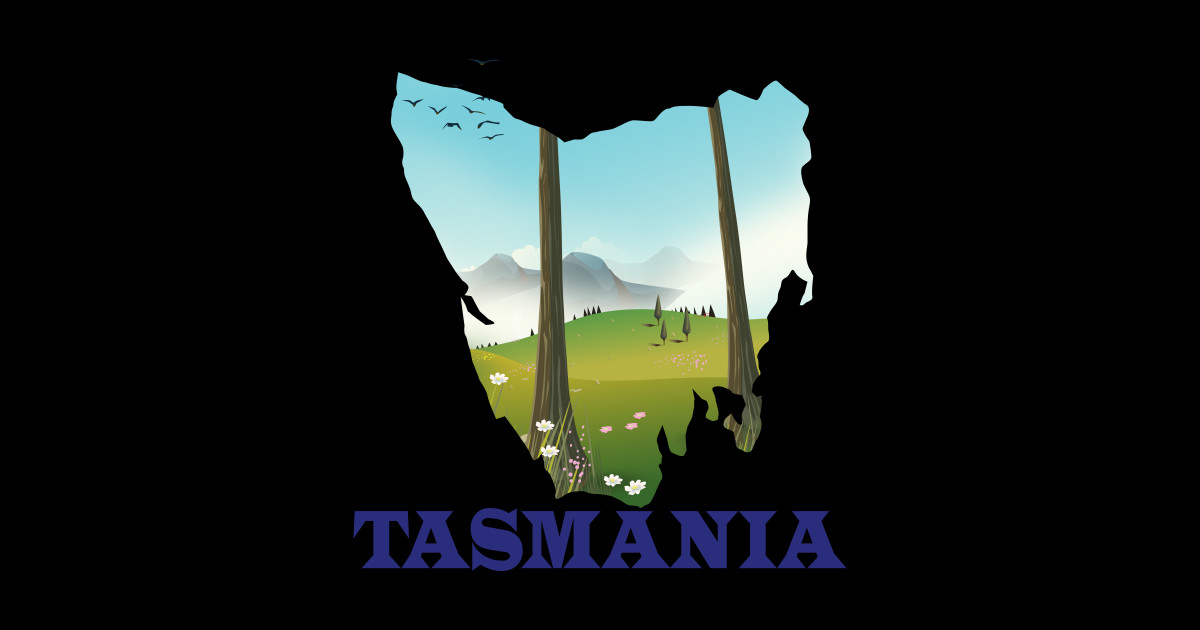 Tasmania Map - Tasmania Map - Sticker | TeePublic
