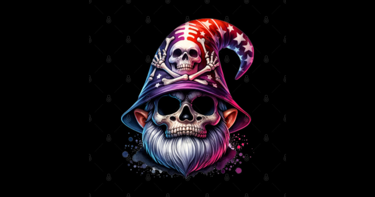 Skull Wizard with Crossbones Hat - Dark Fantasy Art - Skull Wizard ...