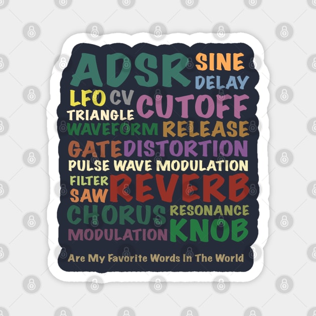 Synthesizer and Drum machine words - Synthesizer - Magnet | TeePublic