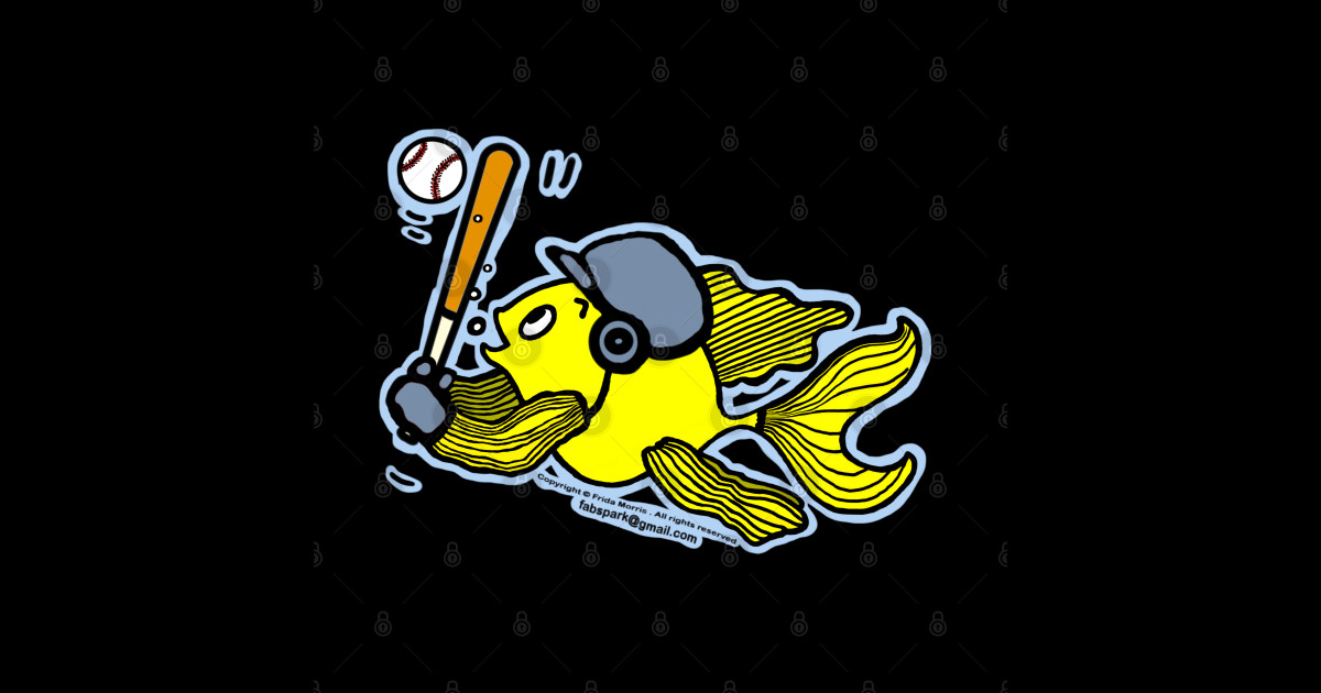 Baseball Fish - Baseball Fish - Sticker | TeePublic