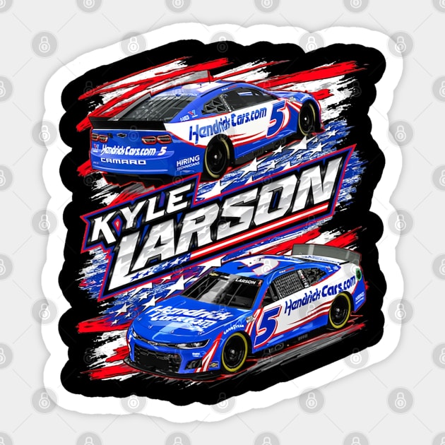 Kyle Larson Stars & Stripes - Kyle Larson - Sticker | TeePublic