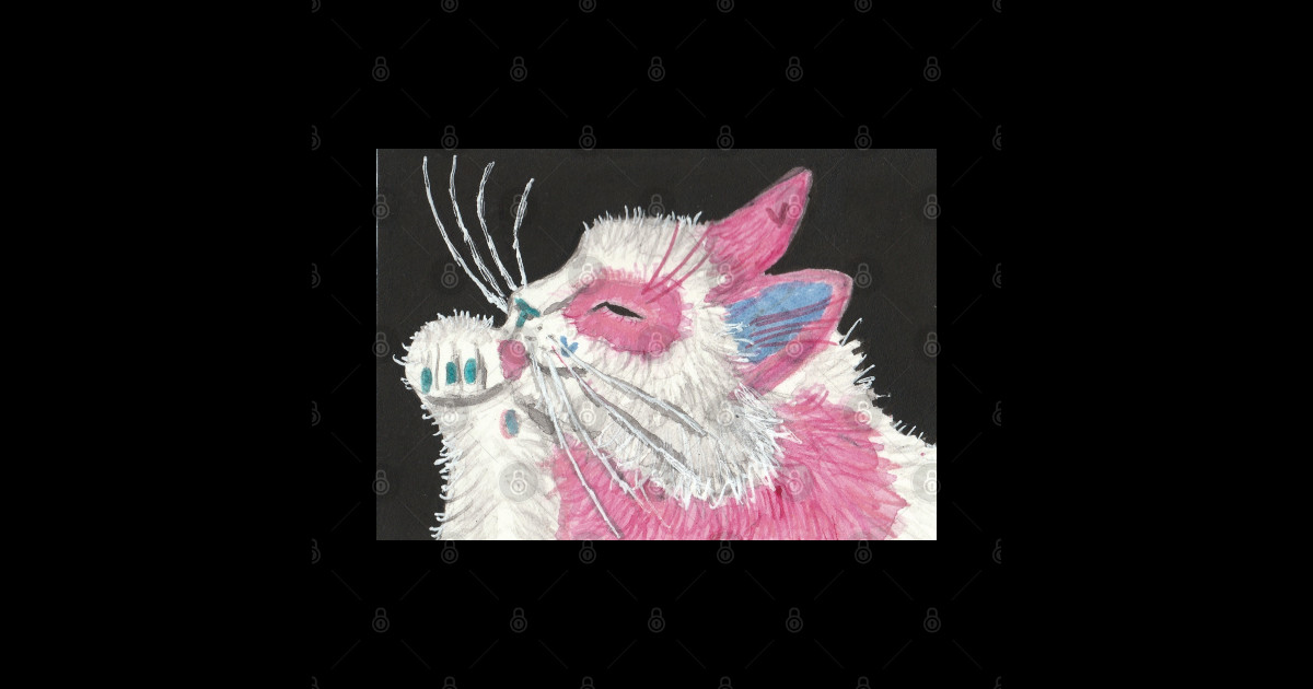 cat bathing - Cute Cat - Sticker | TeePublic