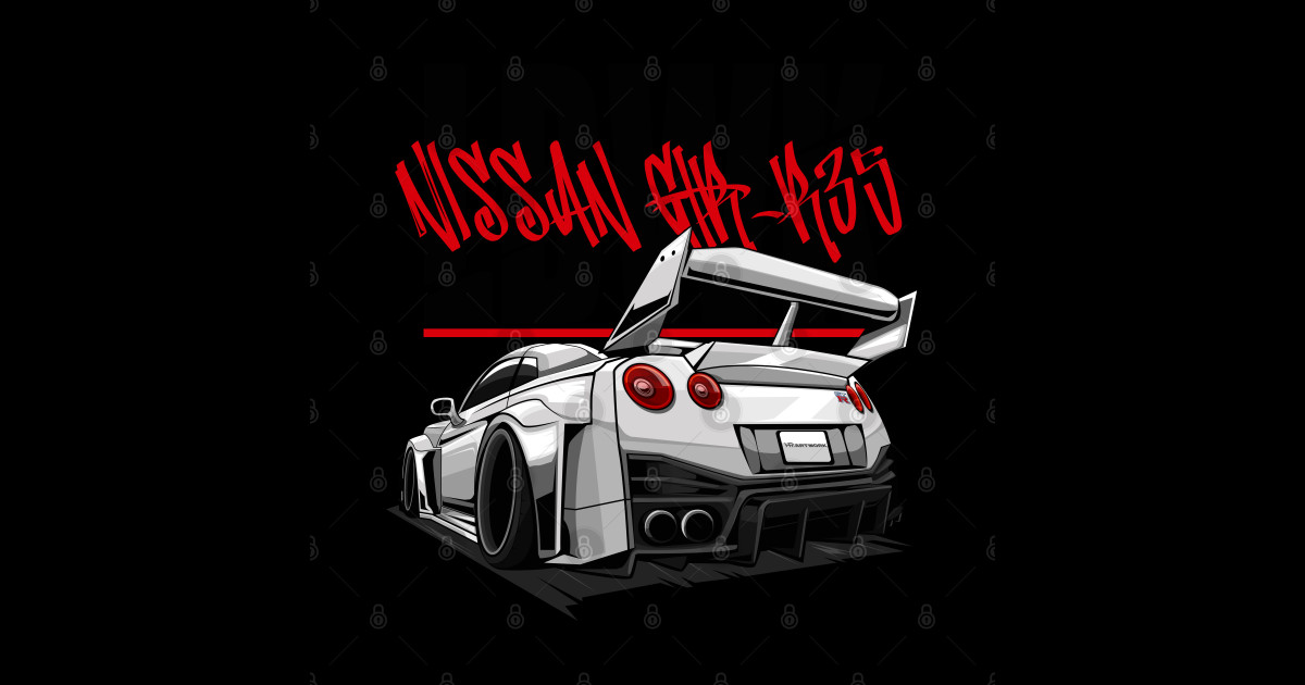 LIBERTY WALK NISSAN GTR-R35(WHITE) - Nissan Gtr R35 - Sticker | TeePublic