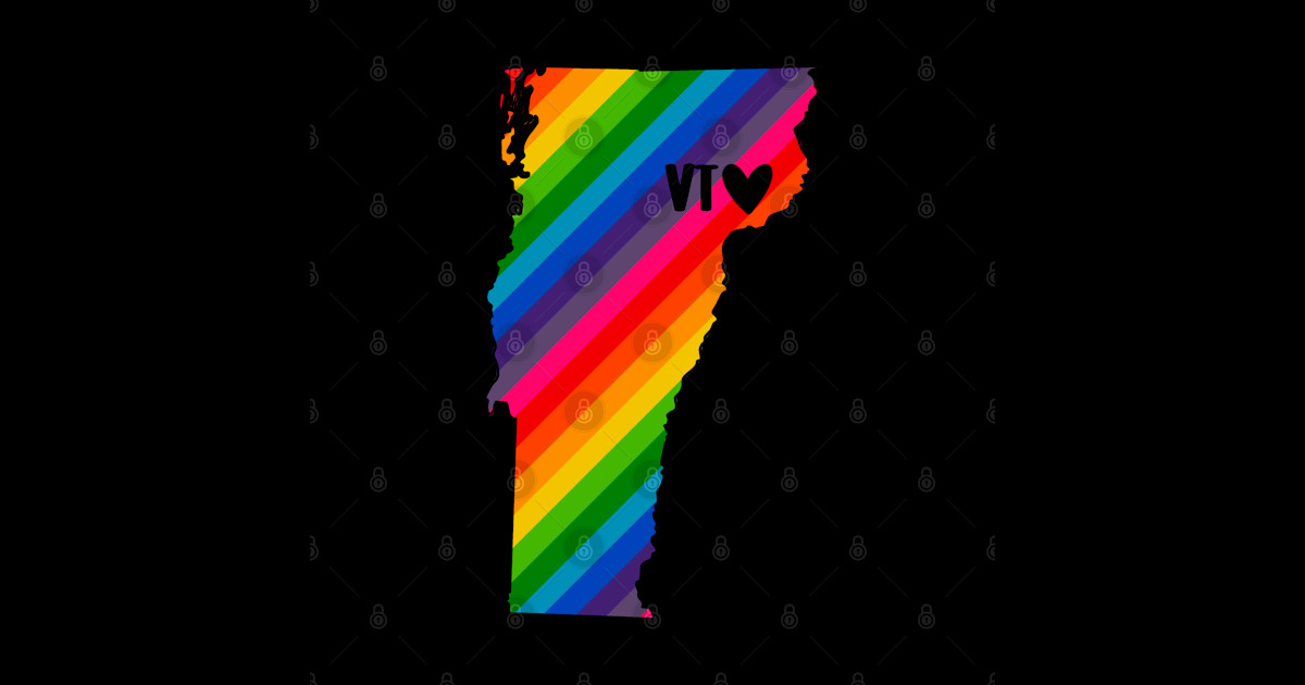 USA States: Vermont (rainbow) - Vermont - Sticker | TeePublic