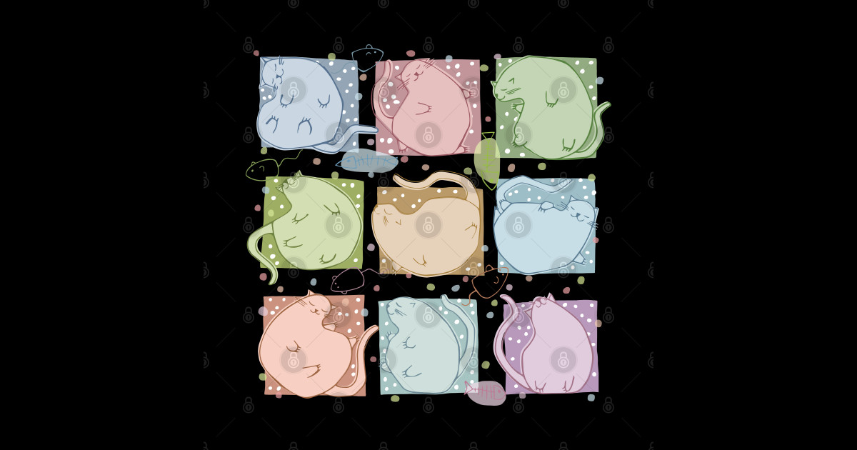 Blobby Cats - Cat Blobs - Sticker | TeePublic