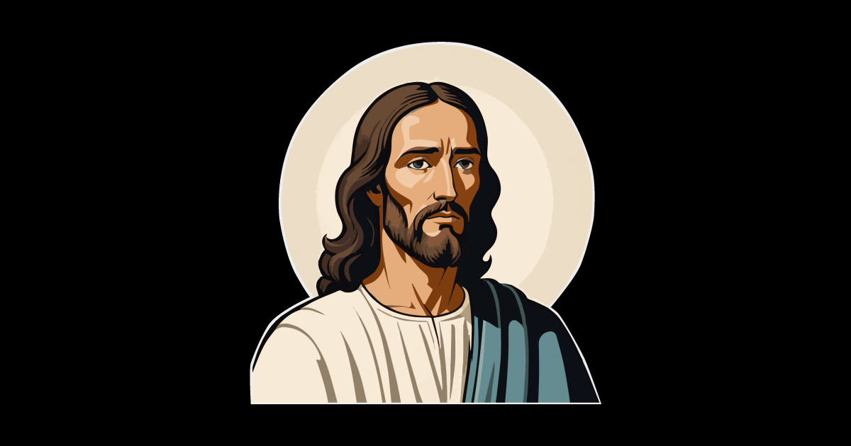 Holy Light: Jesus of Nazareth Portrait - Jesus - Sticker | TeePublic