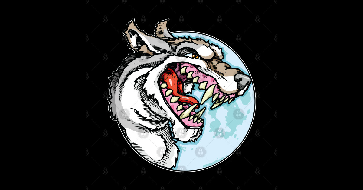 Werewolf and Full Moon - Werewolf - Sticker | TeePublic