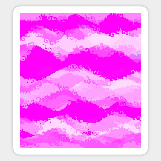 abstract shades of pink wave pattern - Pink - Sticker | TeePublic