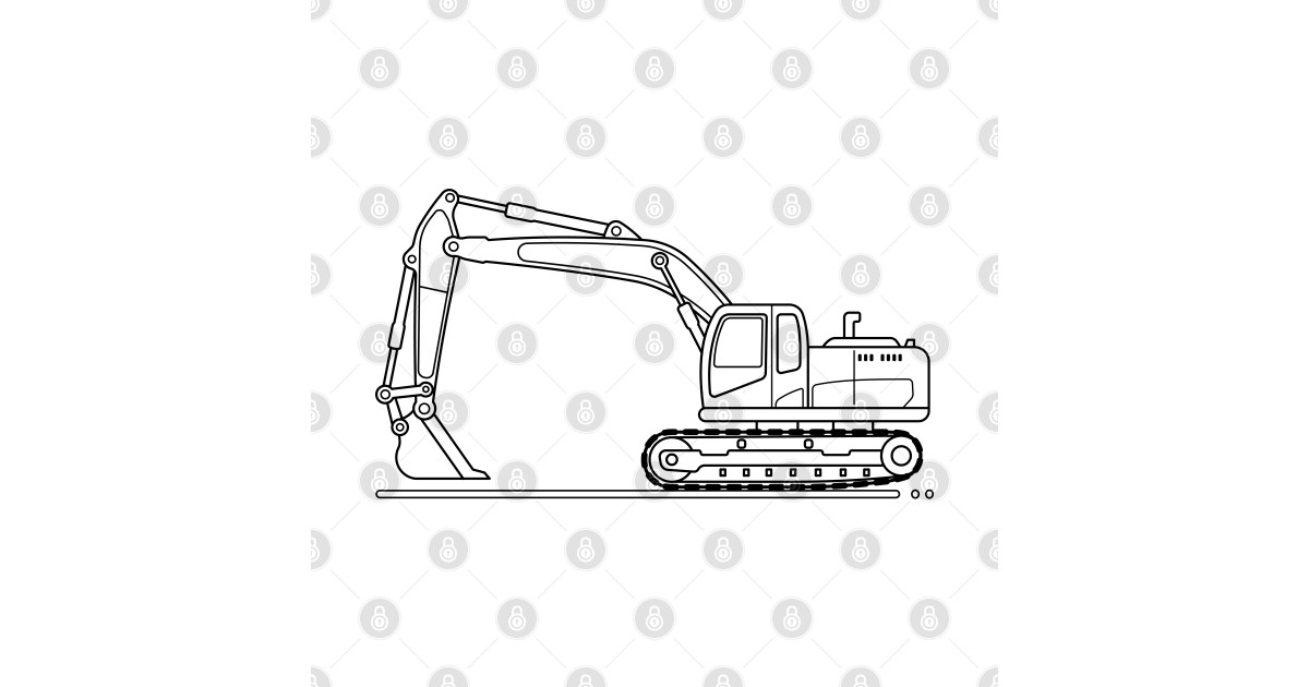 Excavator B - Excavator - Sticker | TeePublic