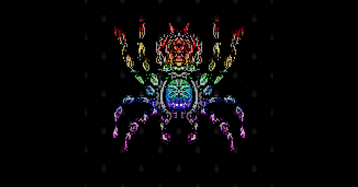 Rainbow Tarantula Pixel Art - Rainbow - Magnet | TeePublic