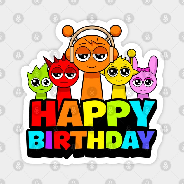 Sprunki Happy Birthday Kids Characters - Sprunki Birthday - Magnet ...