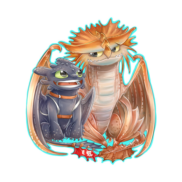 chibi Toothless and Cloudjumper - How To Train Your Dragon - T-Shirt ...