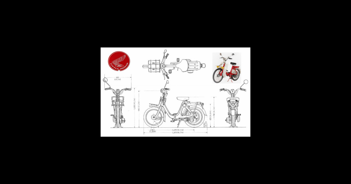1966-68 Little Honda P50 Blueprint - Blueprint - Sticker | TeePublic