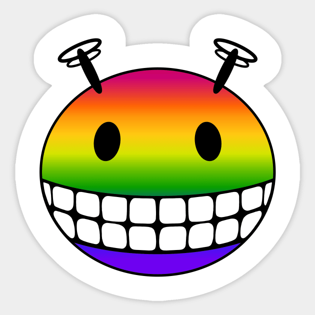 smiley face alien anime