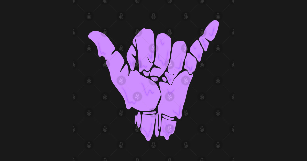 melting/dripping shaka hand sign in purple - Shaka Hang Loose - T-Shirt ...