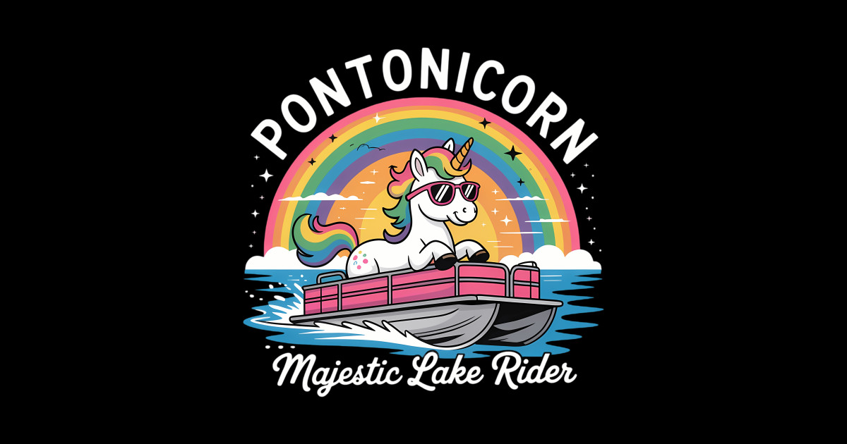 Pontoon Boat Captain Boating Pontoonicorn Pontooning Lake - Pontoon ...