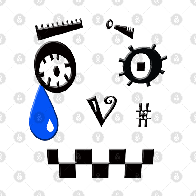 ASCII Robot is Crying a Blue Tear - Ascii Art - Tapestry | TeePublic