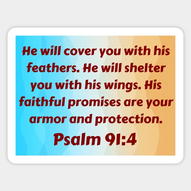 Bible Verse Psalm 91:4 - Psalm 91 4 - Sticker | TeePublic
