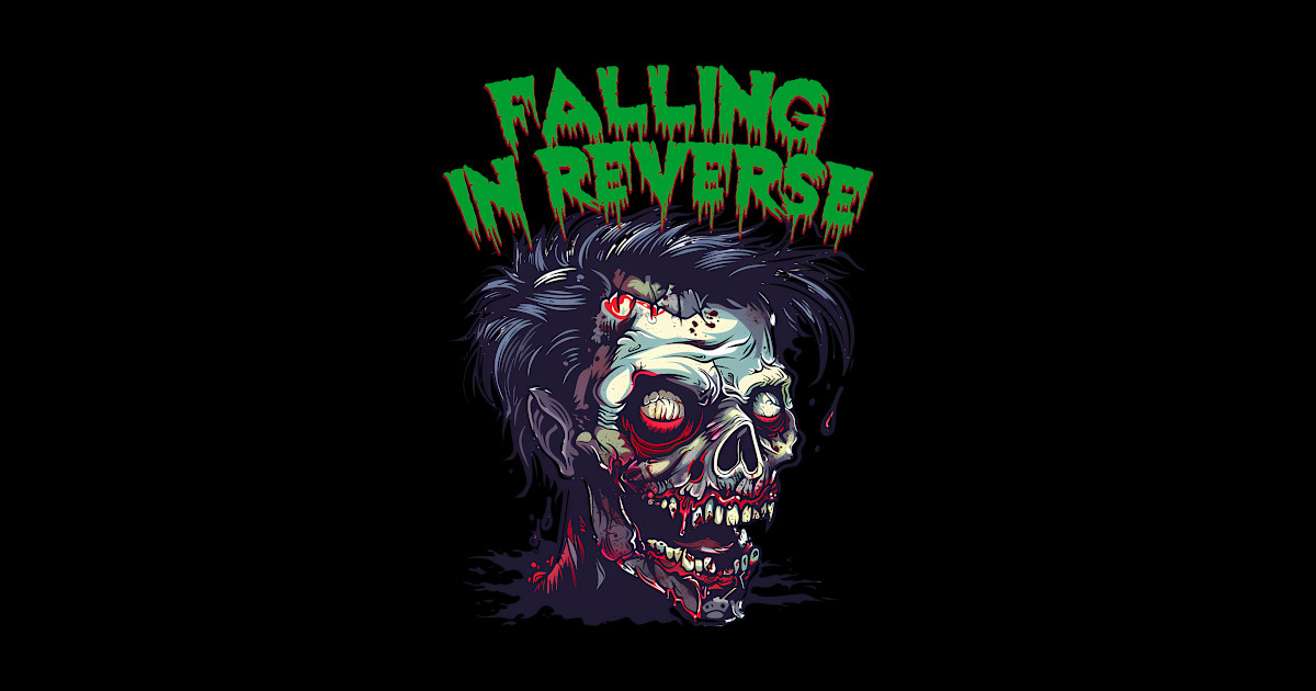 Retro Falling In Reverse Zombie Head - Falling In Reverse - Sticker ...