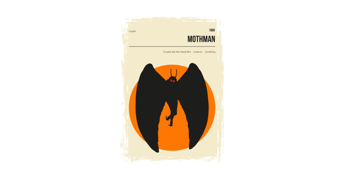 Mothman Cryptid Book Cover Poster - Mothman - T-Shirt | TeePublic
