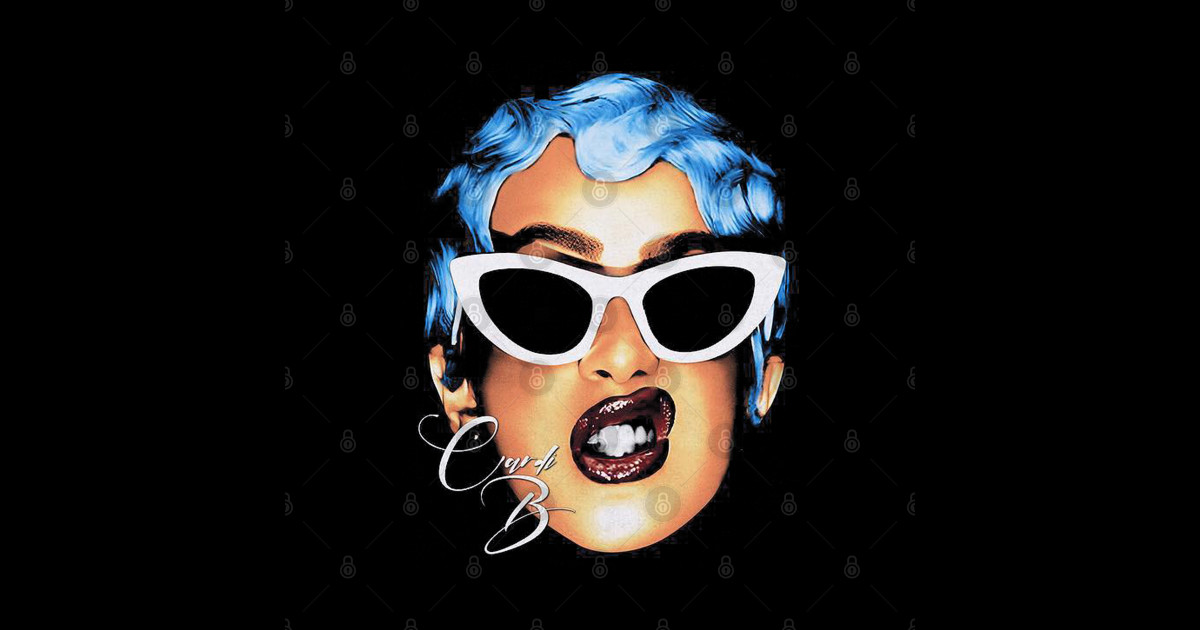 Cardi B Big Face Signature - Cardi B - Sticker | TeePublic