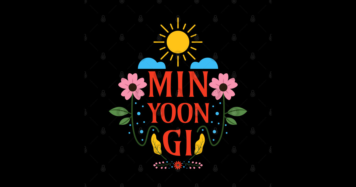Min Yoongi - Blue Flowery Suga BTS Army - Min Yoon-gi - Suga - Sticker ...