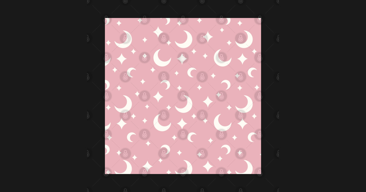 Cute Moon Pattern With Pink Background - Pink - T-Shirt | TeePublic