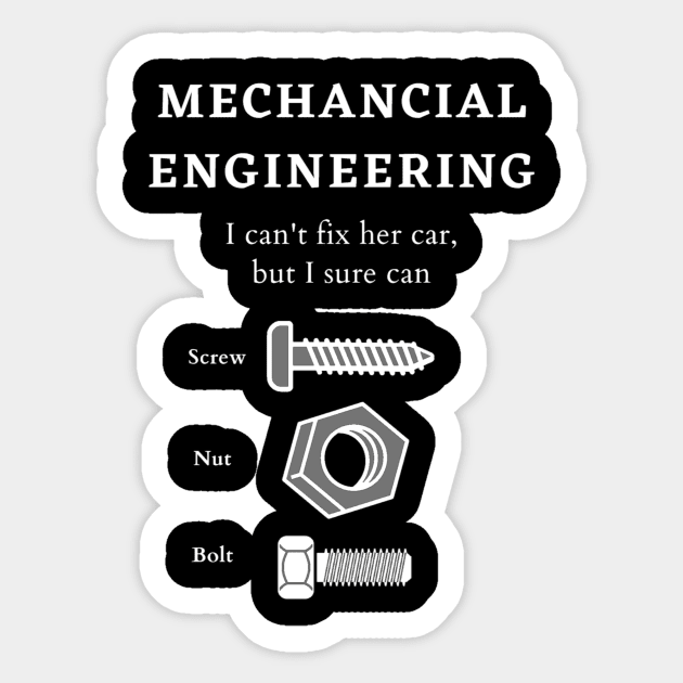 Mechanical Engineering - Engineering - Sticker | TeePublic